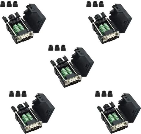 Yiovvom Db9 Breakout Connector To Wiring Terminal Rs232 D Sub Male Serial Adapters Port Breakout