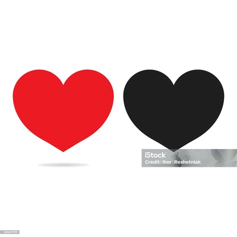 흰색 배경에 격리 된 빨간색과 검은 색 심장 아이콘입니다 발렌타인 사랑의 상징 웹 소셜 그물에 대한 버튼 좋아요 의 배너입니다 로맨틱하고 관리의 개념 결혼 장식기호입니다