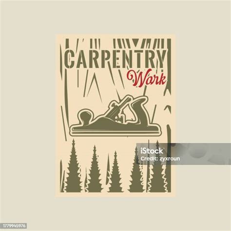 목공 포스터 벡터 빈티지 일러스트 템플릿 그래픽 디자인 잭 비행기 배너 및 복고풍 스타일의 비즈니스 산업 광고에 대한 기호 0명에 대한 스톡 벡터 아트 및 기타 이미지