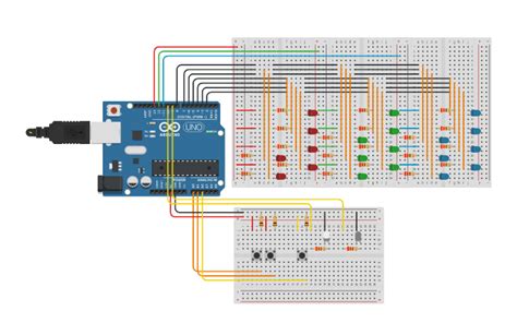 Circuit Design Binary Clock Tinkercad