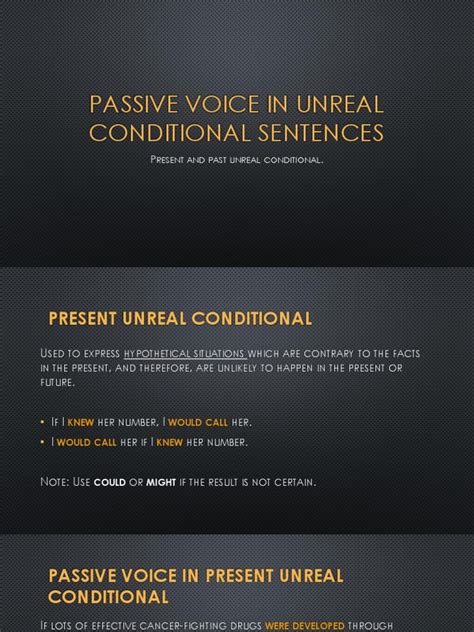 Passive Voice In Unreal Conditional Sentences Pdf