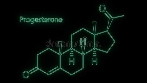 Progesteron Chemical Molecular Formula Neon Animation Black Background Stock Video Video Of