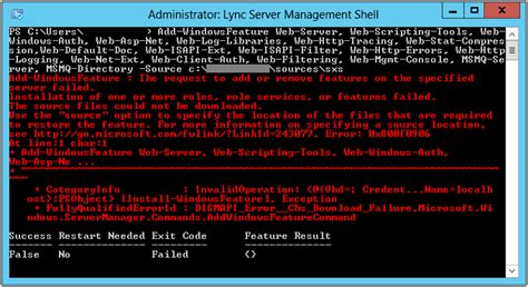 add windowsfeature fails on server 2012