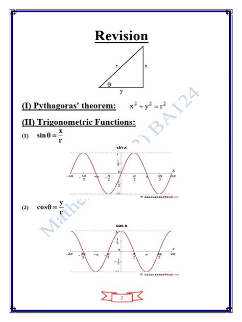 Lec No1 Pdf Integral Trigonometric Functions