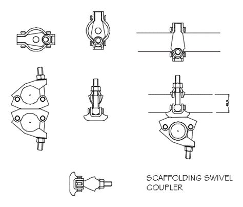 Swivel Coupler Scaffolds Dwg Block For Autocad • Designs Cad