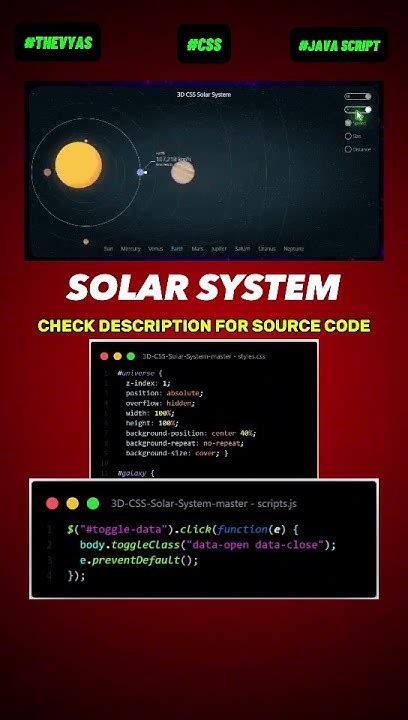 Solar System Animation Using Html Css Javascript Coding Programming Youtube