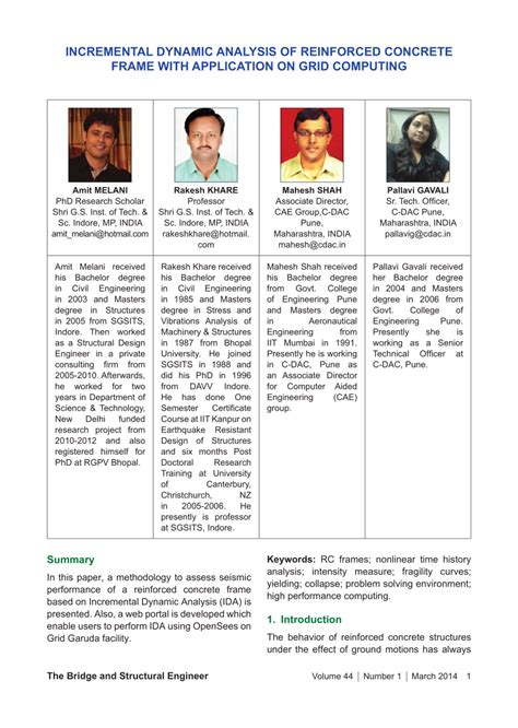 Pdf Incremental Dynamic Analysis Of Reinforced Concrete Frame With