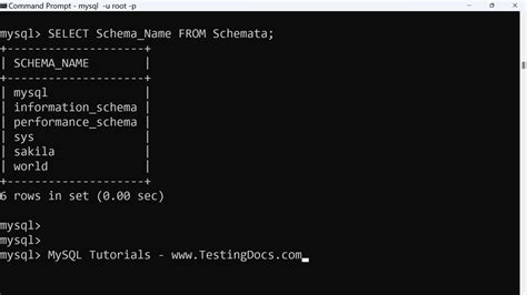 Mysql Schemata Table Testingdocs