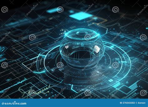 Futuristic High Tech Background For Cybersecurity Generative Ai Stock Illustration