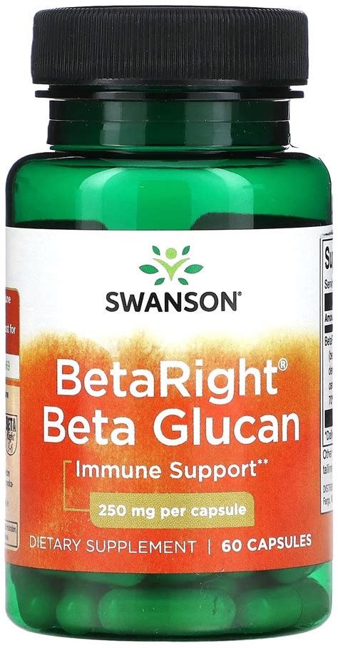 Харчова добавка Бета глюкан Swanson Betaright Beta Glucan Immune