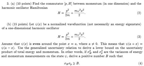 Find The Commutator [p H] Between Momentum In One