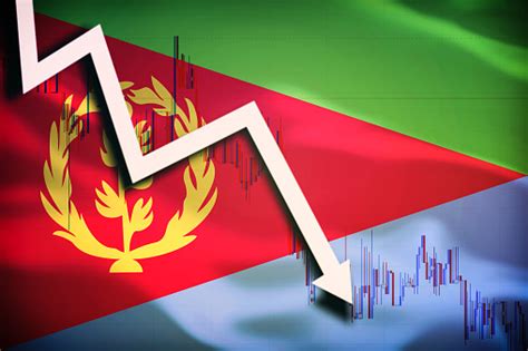 화이트 화살표와 주식 차트 에리트레아의 물결 치는 국기의 배경에가을 에리트레아에 대한 스톡 사진 및 기타 이미지 에리트레아 통화 0명 Istock