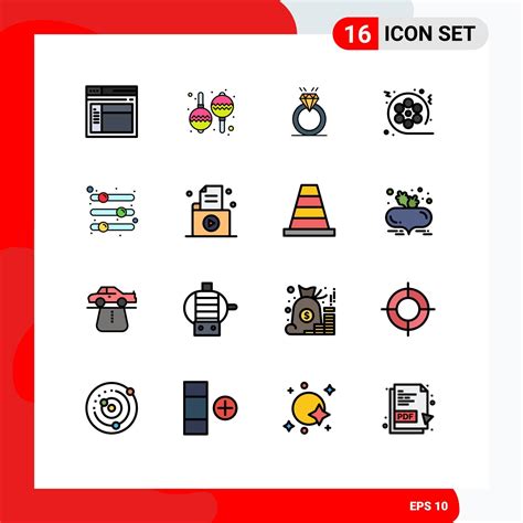 Mobile Interface Flat Color Filled Line Set Of 16 Pictograms Of Configuration Video Diamound