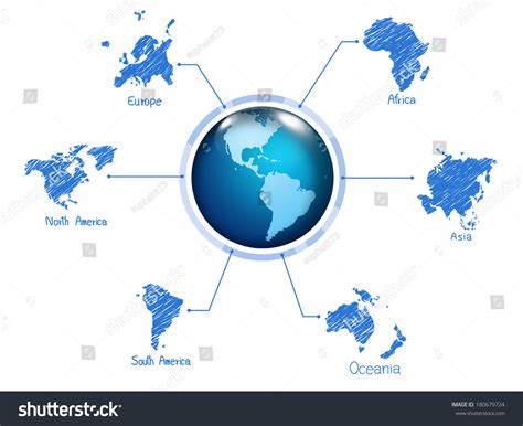 1327 6 Continents Map 图片、库存照片和矢量图 Shutterstock