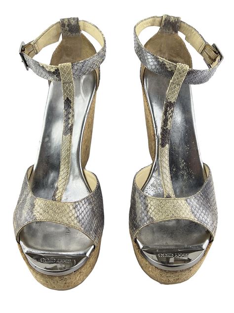 Plataforma Jimmy Choo Wedge Python Original Etiqueta Única