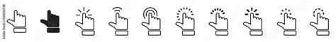 Click Cursor Arrow Icons Set Png Cursor Icon Vector Illustration Mouse Click Cursor Icons