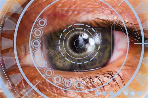Close Up Of A Male Eye With Visual Effects The Concept Of A Sensor