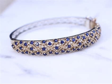 925 Sterling Silver Sapphire Bracelet Turkish Handmade Bracelet