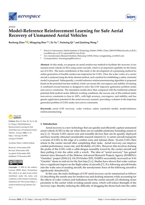 (PDF) Model-Reference Reinforcement Learning for Safe Aerial Recovery ...