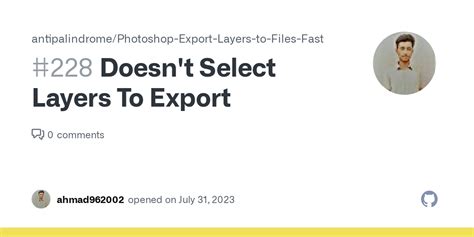 doesn t select layers to export · issue 228 · antipalindrome photoshop