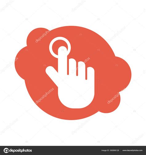 Hand Touching Block Style Icon Stock Vector By ©yupiramos 365896128