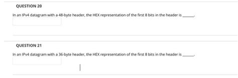 in an ipv4 datagram with a 48 byte header the hex