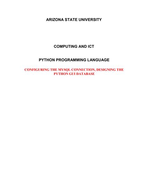 Solution Configuring The Mysql Connection And Designing The Python Gui