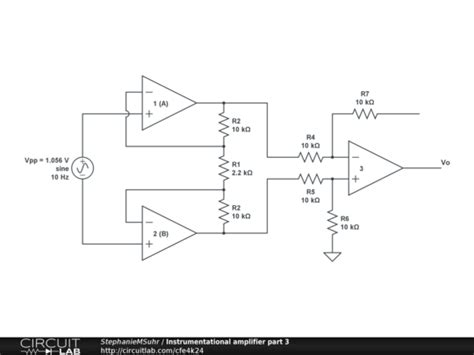 Instrumentational Amplifier Part 3 Circuitlab