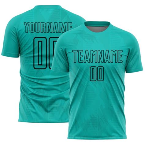 Teal White Sublimation Soccer Uniform Jersey Custom Team Soccer Jersey
