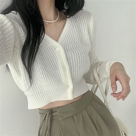 데일리5color 매일매일 크리미 크롭 가디건 에이블리