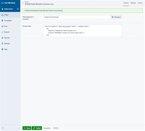 Dynamicsilverstripe Elemental Embedded Code Packagist