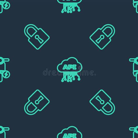 Set Line Cloud Api Interface Lock And Electric Scooter On Seamless