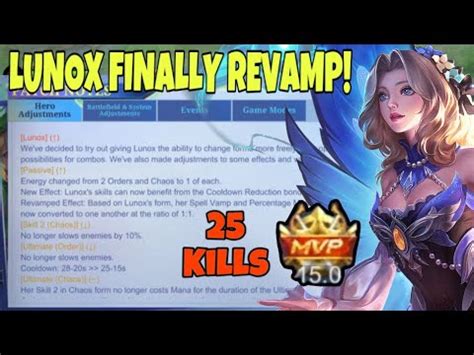 LUNOX REVAMP !!! LUNOX GAMEPLAY REVAMPED LUNOX ! GOOD OR BAD ?! MLBB ...