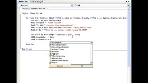 Dot Net Tutorial 18 Vb Net Tutorial 24 Sending An Email Visual Basic