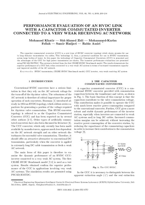 Pdf Performance Evaluation Of An Hvdc Link With A Capacitor
