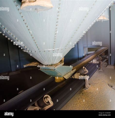 Silo Elevator Conveyor System For Grain Conveyor Belt Of Silo Stock Photo Alamy