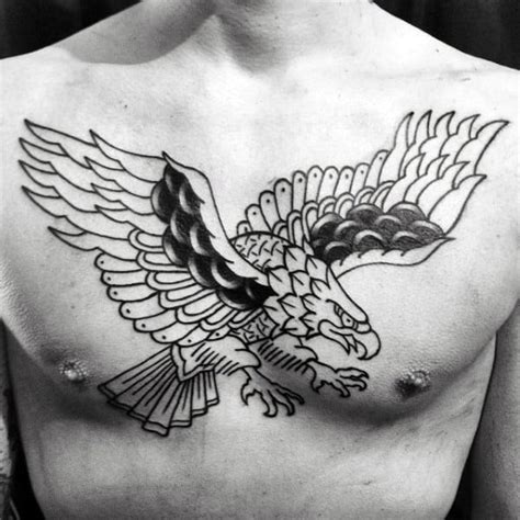 Traditional American Eagle Tattoo On Chest Symbolism And Style