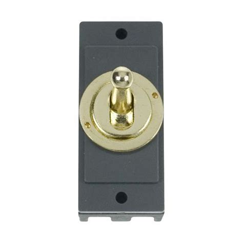 Click MiniGrid Polished Brass AX Intermediate Toggle Switch Module UKES