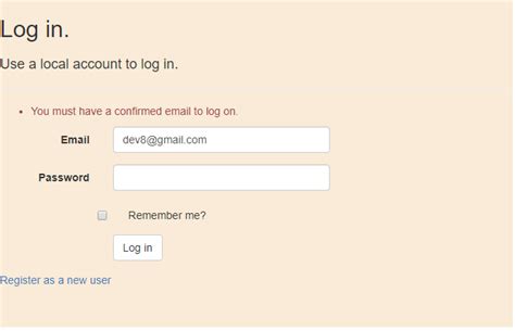 Account Confirmation With An Aspnet Mvc Identity Using An Email Template