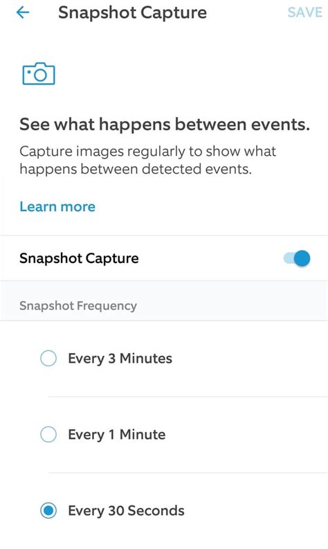 Updated Snapshot Capture Settings Rring