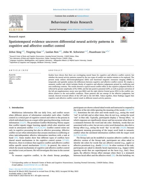 PDF Spatiotemporal Evidence Uncovers Differential Neural Activity Patterns In Cognitive And