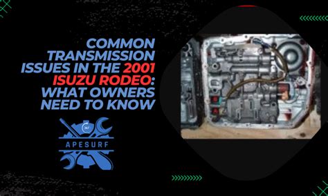 Common Transmission Issues In The 2001 Isuzu Rodeo What Owners Need To