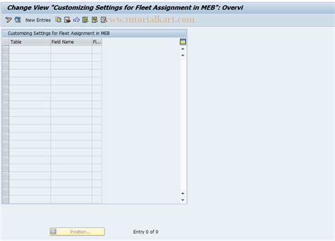 Diwpsc3 Sap Tcode Customizing Of Fleet For The Meb