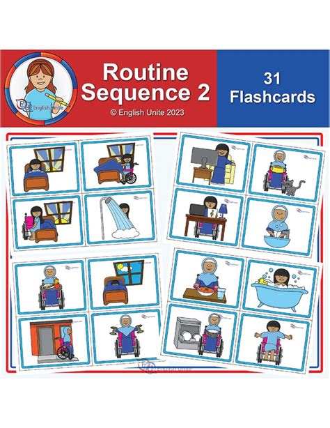 English Unite Flashcards Routine Sequence Pack 2