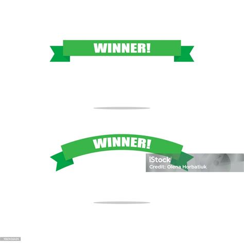 수 상자에 대 한 녹색 트로피 리본입니다 챔피언입니다 축 하 우승자 타이틀입니다 흰색 배경에 고립 Championship에 대한 스톡 벡터 아트 및 기타 이미지 Istock