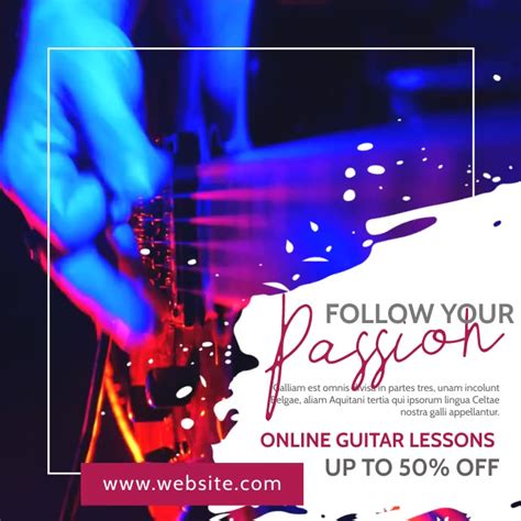 Online Guitar Classes Template Postermywall