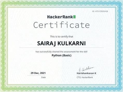 Sairaj Kulkarni On Linkedin Python Hackerrank
