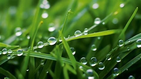 Premium Photo Liquid Green Grass And Water Droplet
