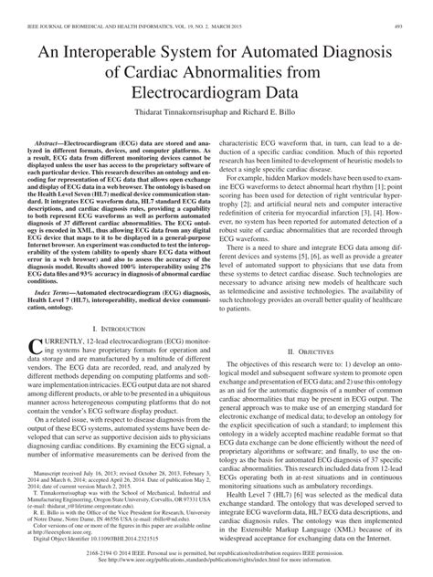Pdf An Interoperable System For Automated Diagnosis Of Cardiac Abnormalities From