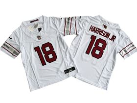 Arizona Cardinals 18 Marvin Harrison Jr Youth White Vapor Fuse